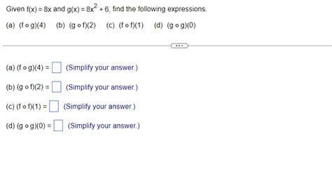 Solved Given F X X And G X X Find The Following Chegg Com
