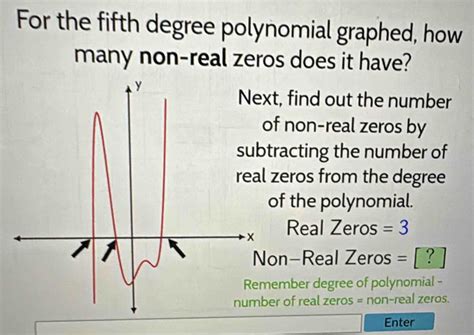 Solved For The Fifth Degree Polynomial Graphed How Many Non Real