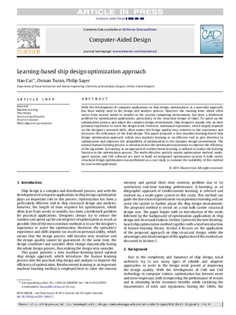 Pdf Learning Based Ship Design Optimization Approach