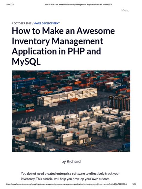 How To Make An Awesome Inventory Management Application In Php And