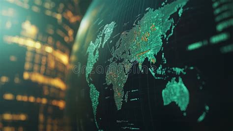 Visualization Of Global Stock Market Data Using A Blue Earth Globe And Red Stock Charts Stock