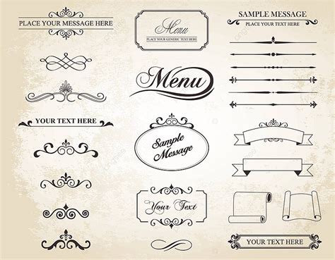 Vector Vintage Ornament Divide Border Document Page Design Vintage Border Vector Document Page