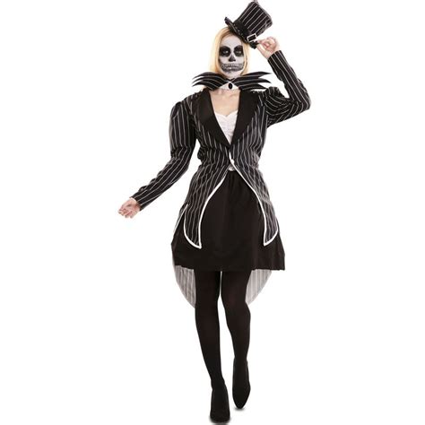 Fato Jack Skellington Mulher Para Halloween E Noites De Terror