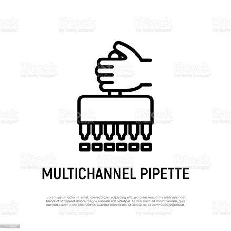 과학자 얇은 선 아이콘의 손으로 멀티 채널 파이펫 실험실 분석 벡터 그림입니다 피펫에 대한 스톡 벡터 아트 및 기타 이미지 피펫 아이콘 Pcr 장치 Istock