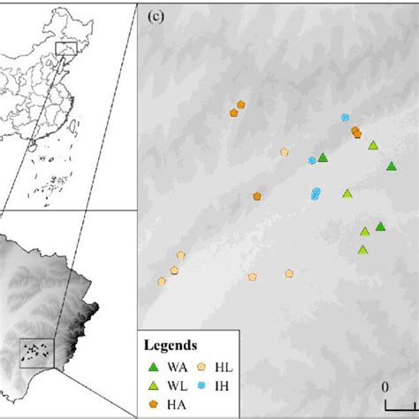 Location Of Sampling Sites In The Study Area A Shows The Location Of Download Scientific