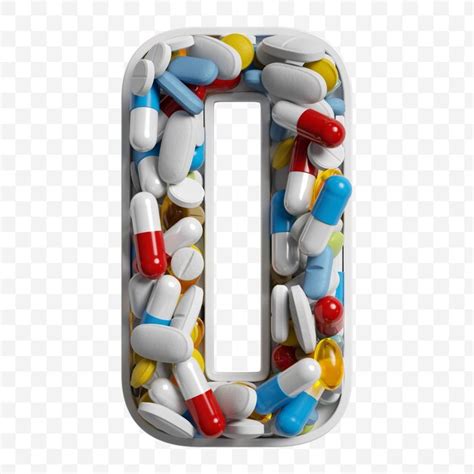 Premium PSD | Alphabet number 0 made of color pills and tablets on ...