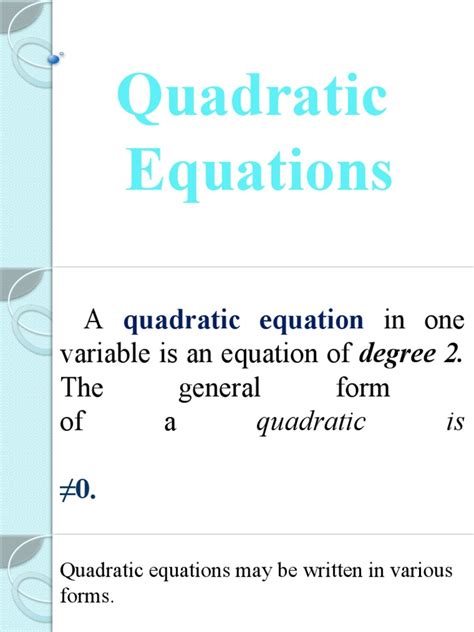 File 2 Intro To Quadratic Equation Pdf Equations Quadratic Equation