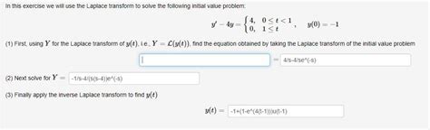 Solved In This Exercise We Will Use The Laplace Transform To Chegg