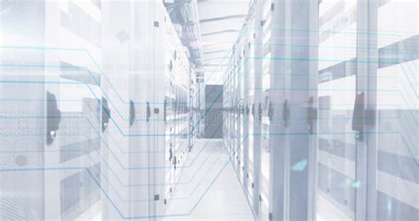 image of padlock and card icon in circle over data server room stock