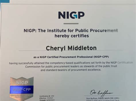 Cheryl Middleton Cppb Nigp Cpp On Linkedin So Excited To Finally Receive My Certificate In
