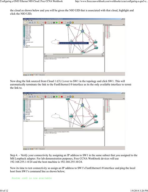 Configuring A Gns3 Ethernet Nio Cloud Free Ccna Workbook Pdf Cloud