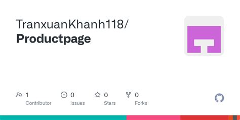 GitHub TranxuanKhanh Productpage