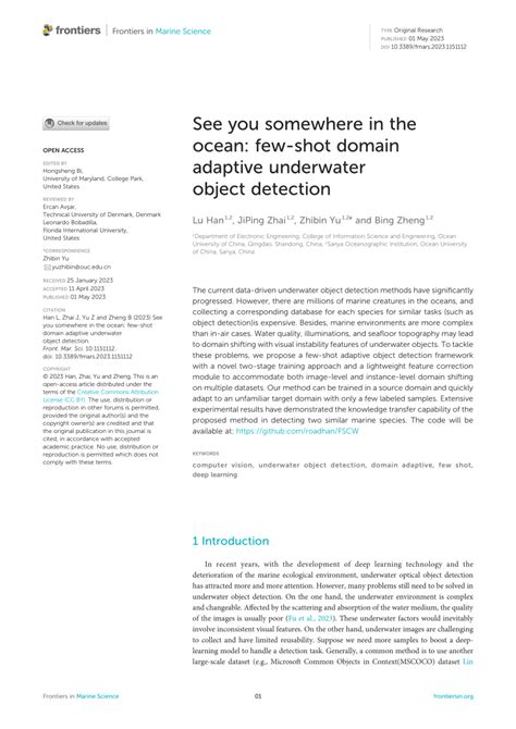 Pdf See You Somewhere In The Ocean Few Shot Domain Adaptive