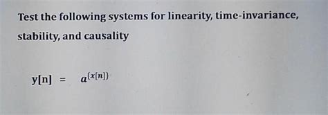 solved test the following systems for linearity