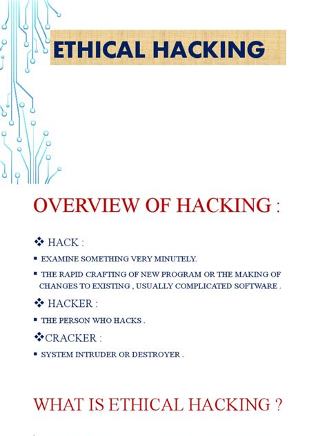 ethical hacking lecture pdf security hacker white hat computer