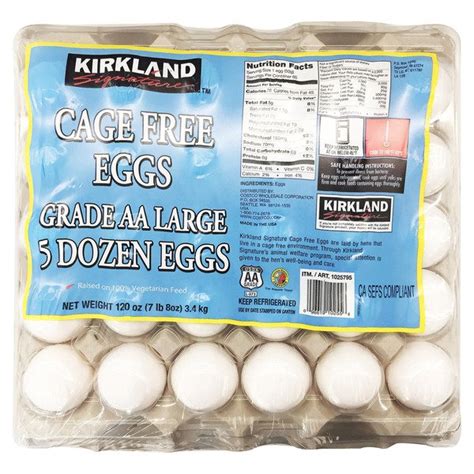 Kirkland Signature Cage Free Eggs Grade Aa 60 Ct Costco Food Database