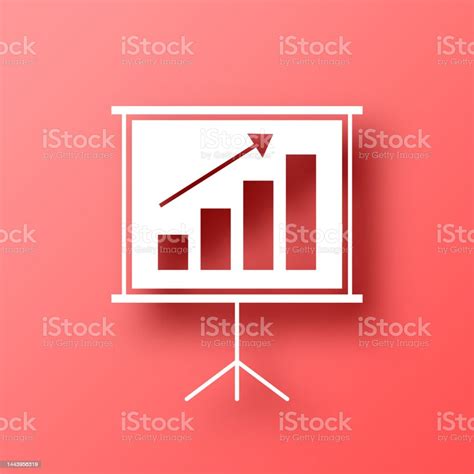 사업 프리젠 테이션 그림자가 있는 빨간색 배경의 아이콘 3차원 형태에 대한 스톡 벡터 아트 및 기타 이미지 3차원 형태 개념 경제 Istock
