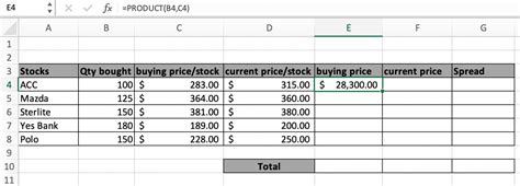 How To Sum Stock Lists In Excel