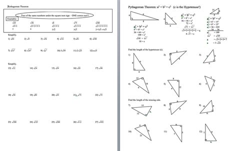 Simplifying Radicalspythagorean Theorem Debbylandmath