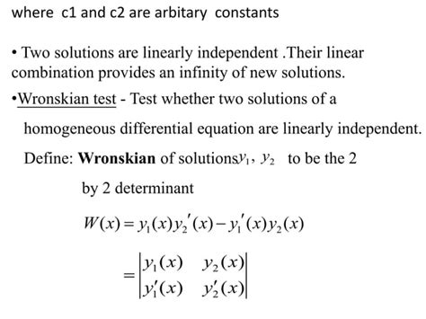 Second Order Homogeneous Linear Differential Equations Pptx