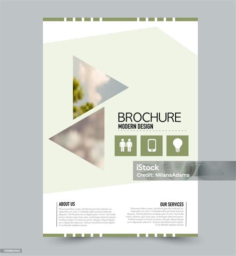 이미지가 내장 된 녹색 전단지 디자인 서식 파일 비즈니스 교육 프레젠테이션 광고 브로셔 기업 아이덴티티 개념 편집 가능한 벡터 일러스트입니다 A4 용지에 대한 스톡 벡터