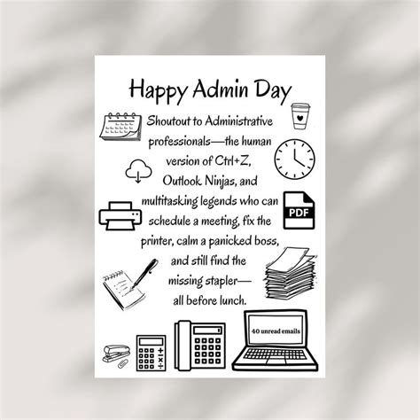 Funny Admin Professionals Day Card Printable Appreciation Card For