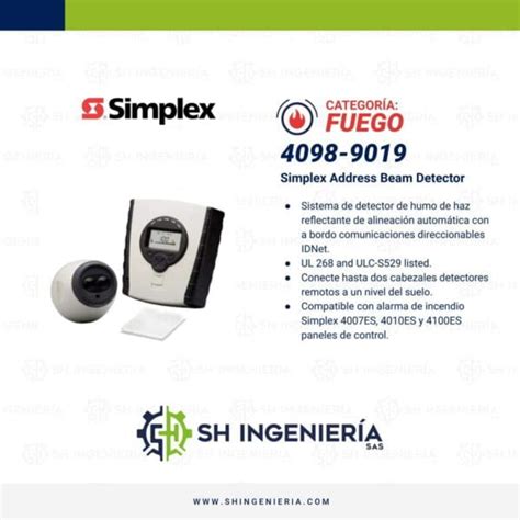 Sh Ingeniería 4098 9019 Simplex Address Beam Detector