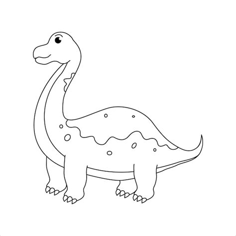 귀여운 디노 브라키오사우루스 윤 일러스트레이션 프리미엄 벡터