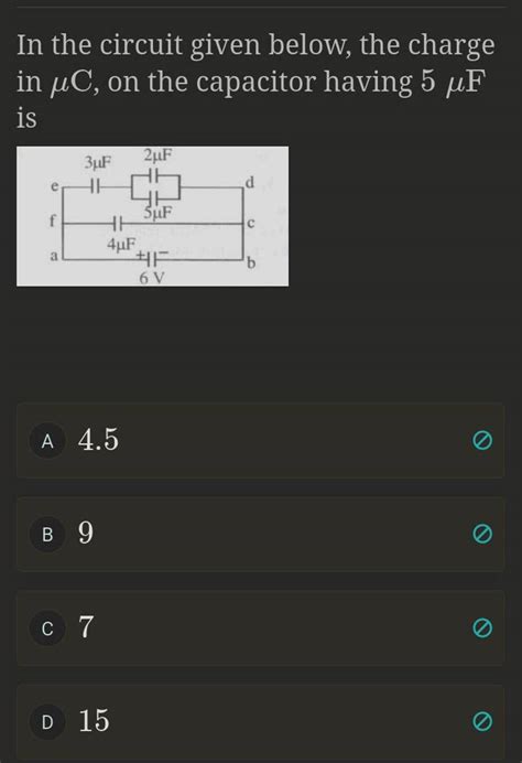 In The Circuit Given Below The Charge In μc On The Capacitor Having 5μf