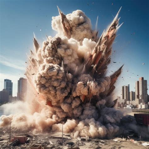Premium Ai Image Controlled Explosion Of A Building