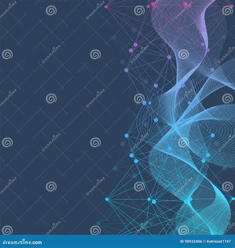 Geometric Abstract Background With Connected Line And Dots Scientific Concept For Your Design