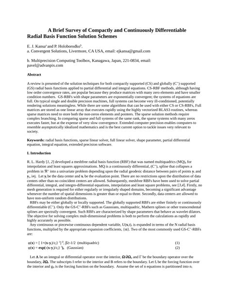 pdf a brief survey of compactly and continuously differentiable
