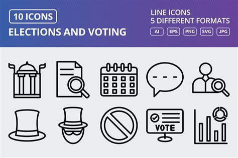 Vector Elections And Voting Icon Set Graphic By Iyikon · Creative Fabrica