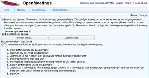 Apache Openmeetings Project Upgrade