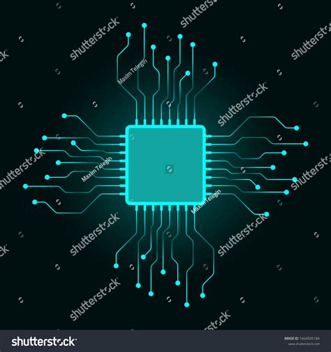 Cpu Pins Vector Illustration Computer Processor Stock Vector Royalty Free 1664505184