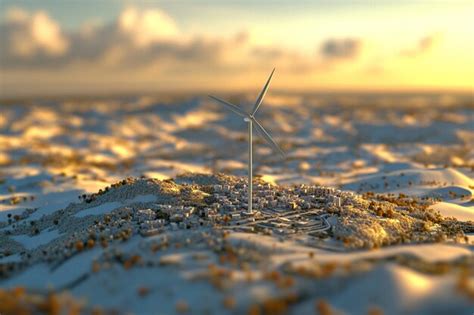 Wind Energy Integration In Communities Premium Ai Generated Image