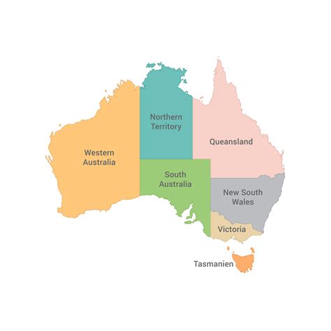 Australia Map Vector With States In Illustrator Svg  47 Off