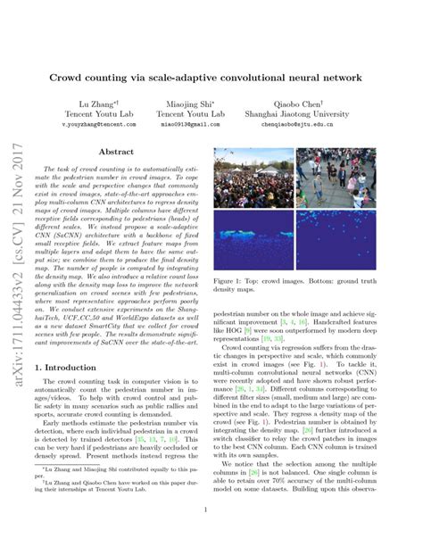 crowd counting via scale adaptive convolutional neural network deepai