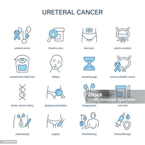 요관암 증상 진단 및 치료 벡터 아이콘 의료 아이콘 감기와 독감에 대한 스톡 벡터 아트 및 기타 이미지 감기와 독감 기민 내시경 Istock