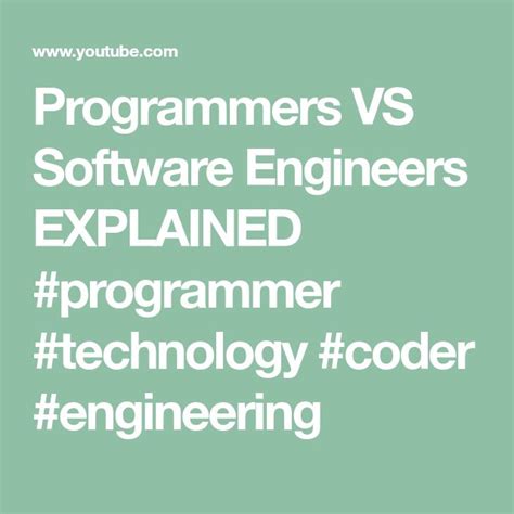 Programmers Vs Software Engineers Explained 👩‍💻 Programmer Technology