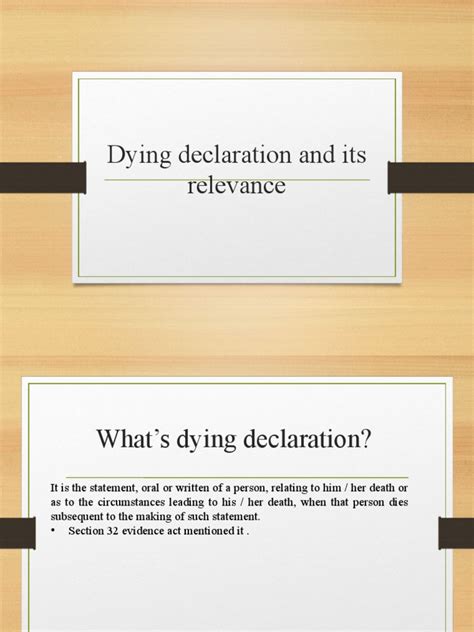 Dying Declaration Admissibility Pdf Public Law Common Law