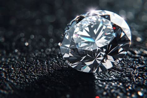 Shiny Diamond On Dark Surface Elegance And Luxury Symbolized Perfect For Jewelry Ads Wedding