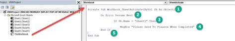 Write A Vba Macro To Display A Pop Up Message When A Specific Sheet Is
