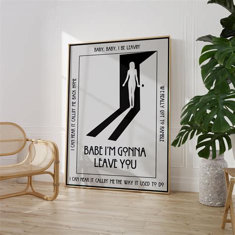 Babe Im Gonna Leave You Led Zeppelin Poster Song Lyric Wall Art Rock