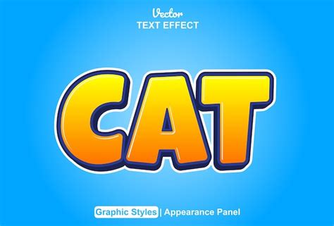 Cat Text Effect With Graphic Style And Editable Premium Vector