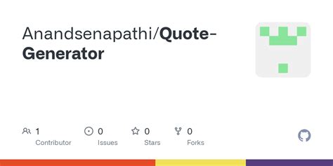 Github Anandsenapathiquote Generator