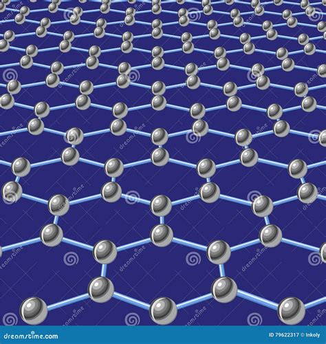 Atomic Structure Of Graphene Sheet Stock Vector Illustration Of Molecule Nano 79622317