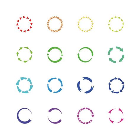 Color Circle Reload Arrows Vector Icons Round Arrow Elements By Microvector Thehungryjpeg