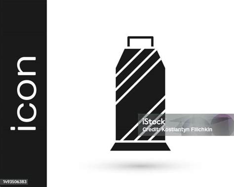 흰색 배경에 격리 된 스풀 아이콘에 검은 색 바느질 스레드 원사 스풀 스레드 보빈 벡터 건강관리와 의술에 대한 스톡 벡터 아트 및 기타 이미지 Istock