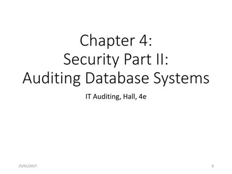 chapter 4 security part ii auditing database systems pptx databases